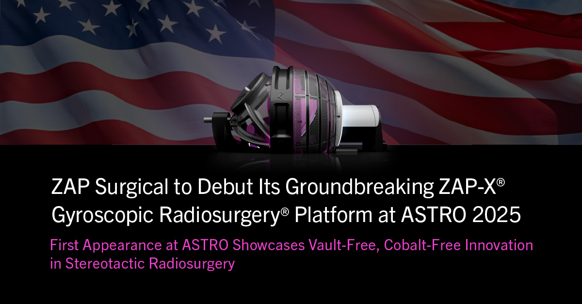 ZAP presenterà il rivoluzionario ZAP-X® all'ASTRO 2025